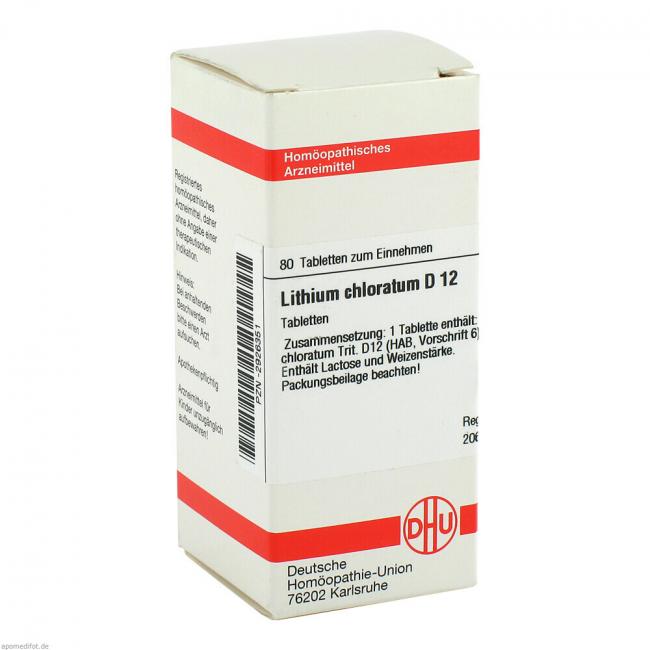 LITHIUM CHLORATUM D 12 Tabletten (80 St) Preisvergleich, PZN 2926351 ...